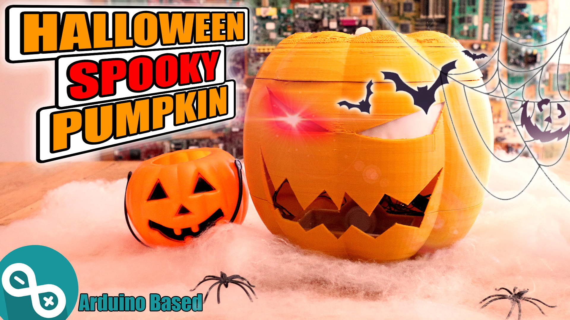 Arduino spooky 3D printed halloween pumpkin with LED and mp3 sounds and ...