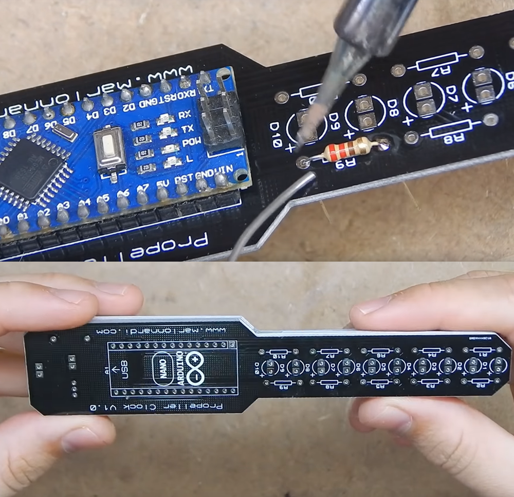 POV clock PCB with Arduino